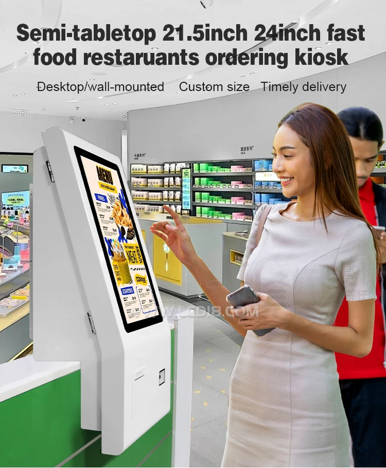 24-inch Check in Smart Kiosk Hotel Restaurant Supermarket All in One Capacitive Touch Screen ...