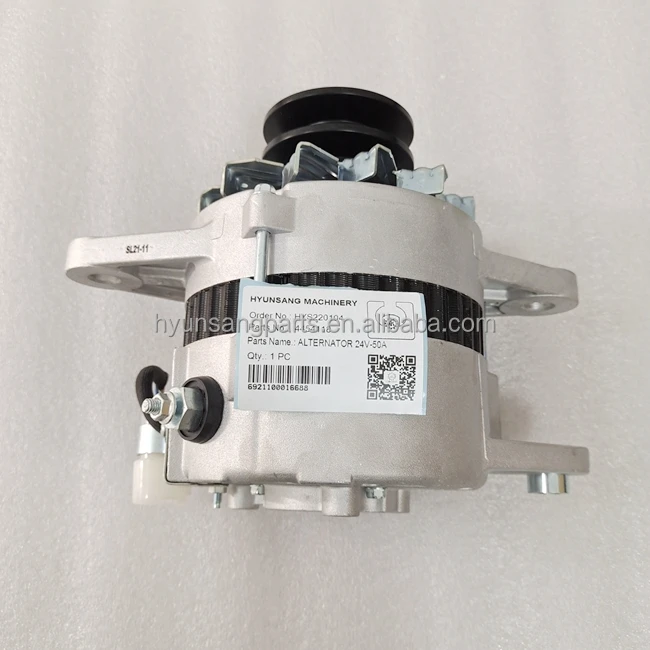 挖掘机零件hyunsang交流发电机24v-50a 4454118 Me067899 3596616 Eg40r-c Eg70r Zx110 ...