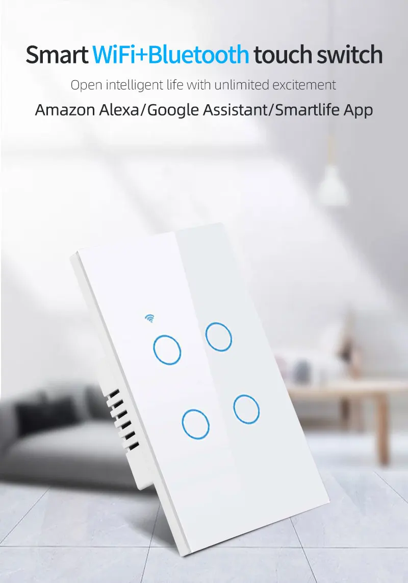 120 Us Smart Light Switch Intelligent Wifi Switch Controls Lighting ...