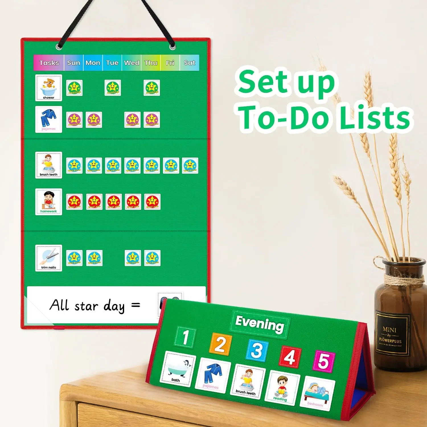 Custom Logo Visual Schedule Chart for Kids with Autism Fabric Chore ...