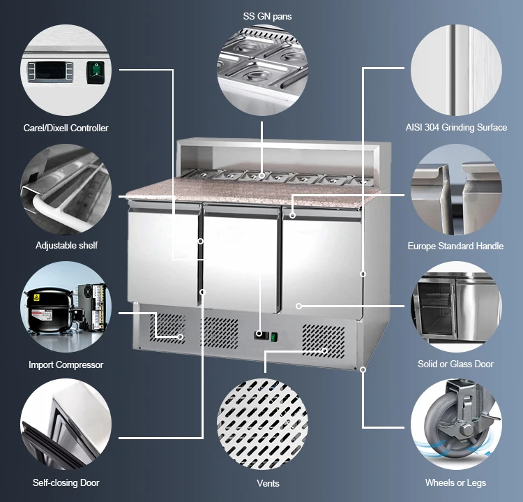 Small Counter Work Subway Sandwich Refrigerated Refrigerator Pizza ...