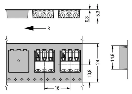 SMD PCB board terminal block Push in connector 3 pole 2060-453 series ...