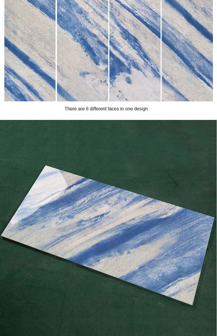 Marble Design Special Blue Color Polished Glazed Porcelain