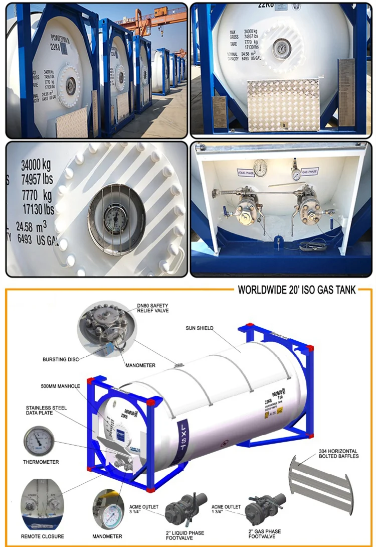 High-quality Gas Tank T50 ISO LPG and Ammonia Tank Container