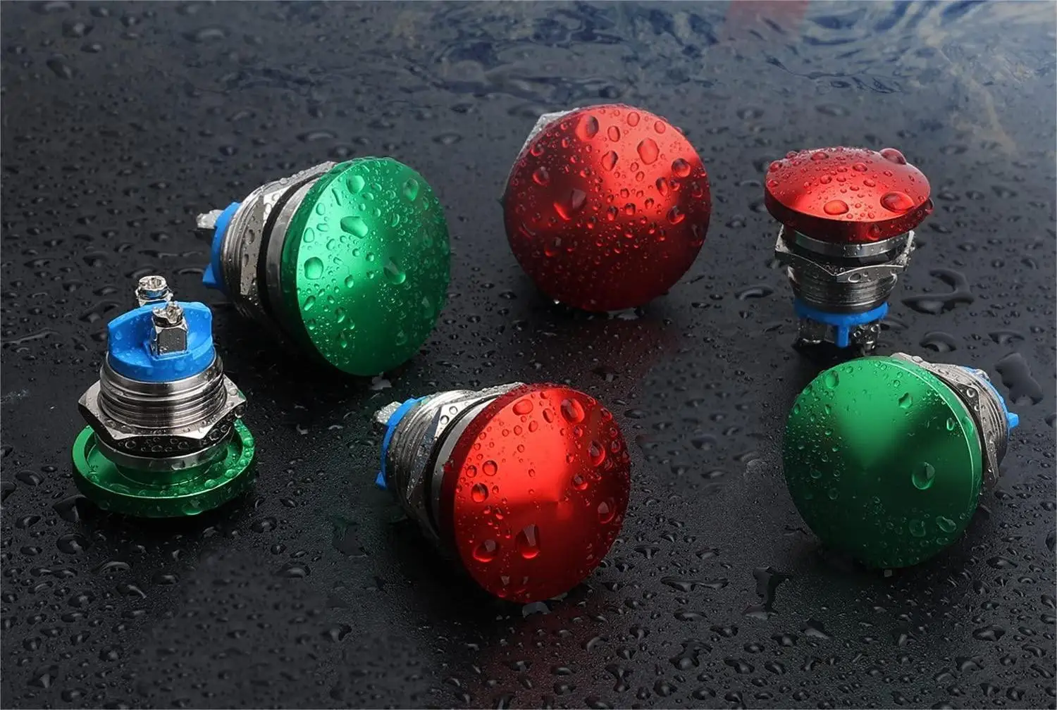 12VDC 16mm Heavy Duty Mushroom Shape ButttonScrew Terminal Emergency ...