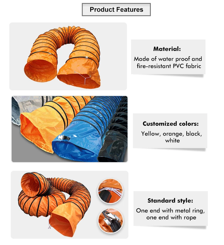 Flexible Fan Air Duct Yellow Duct 10inch 12 14 16inch 18 20inch 22 24 ...