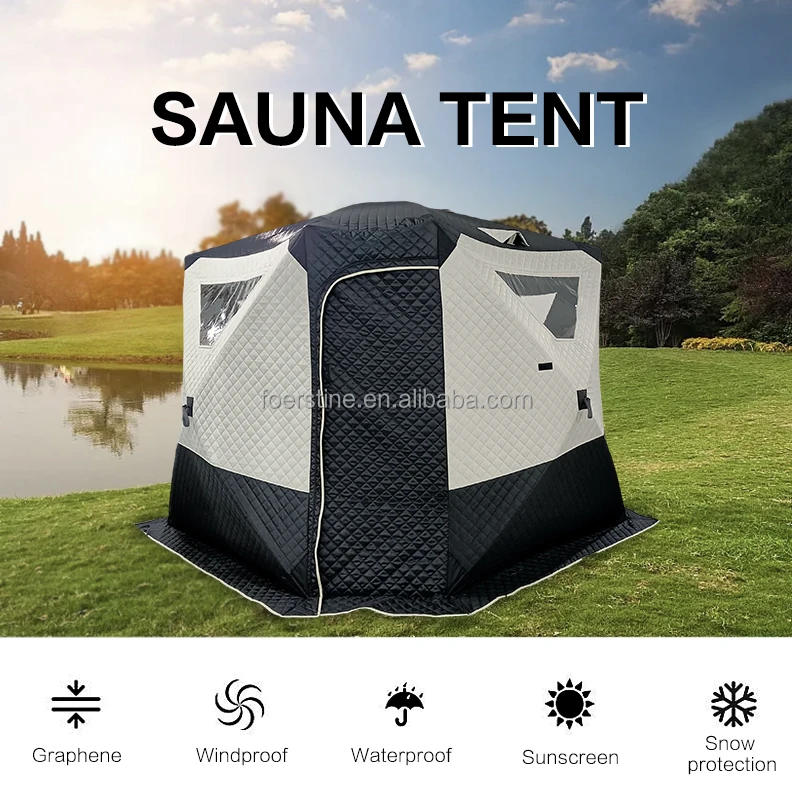 Pop up Mobile Sauna Tent - Warm & Portable Winter Shelter
