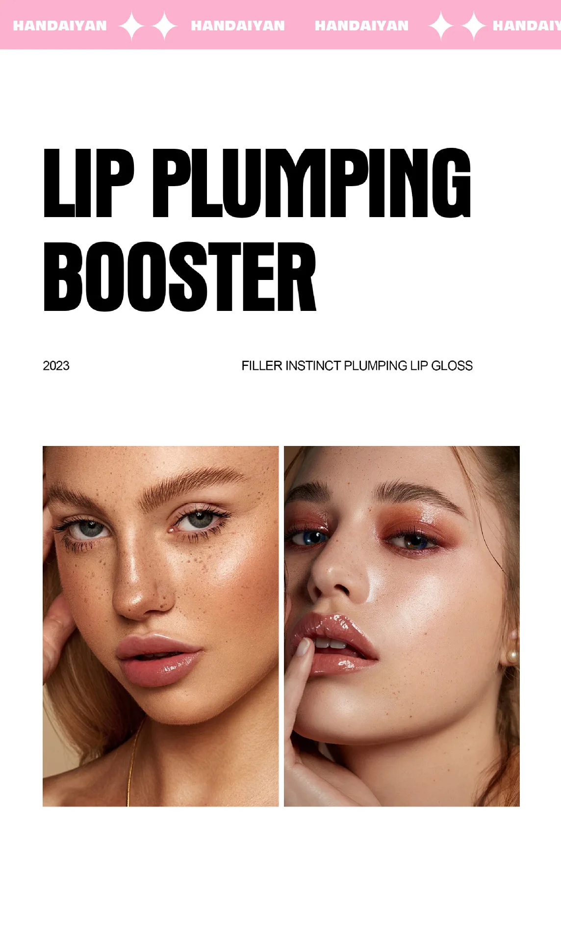 Handaiyan Plump & Pout Lip Plumping Booster Gloss,High Shine For ...