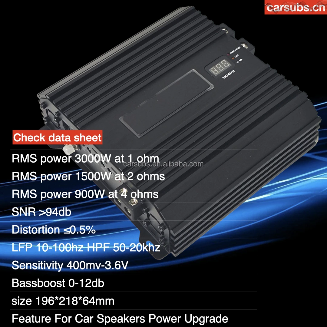 Brazilian Style Full Range RMS 3000W Car Subwoofer Amplifier