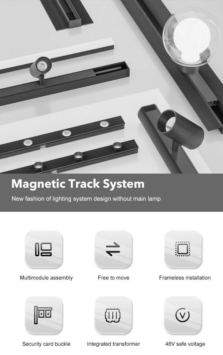 Slim Track Rail Flood Magnetic Light Magnetic Light Track Ultra Thin ...