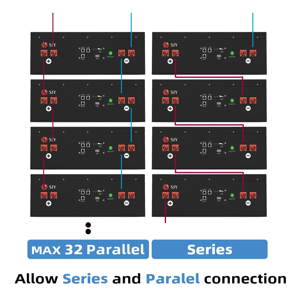 Stackable Modular Battery Lithium Ion Lifepo4 12V 24V 48V 100AH 200AH ...
