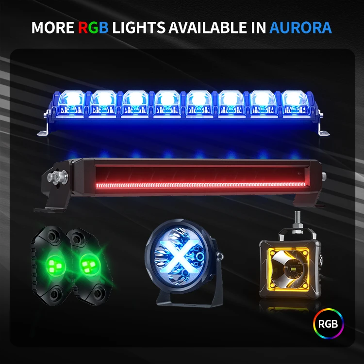 AURORA RGB LED Light Bars - Durable, Efficient Offroad Lights