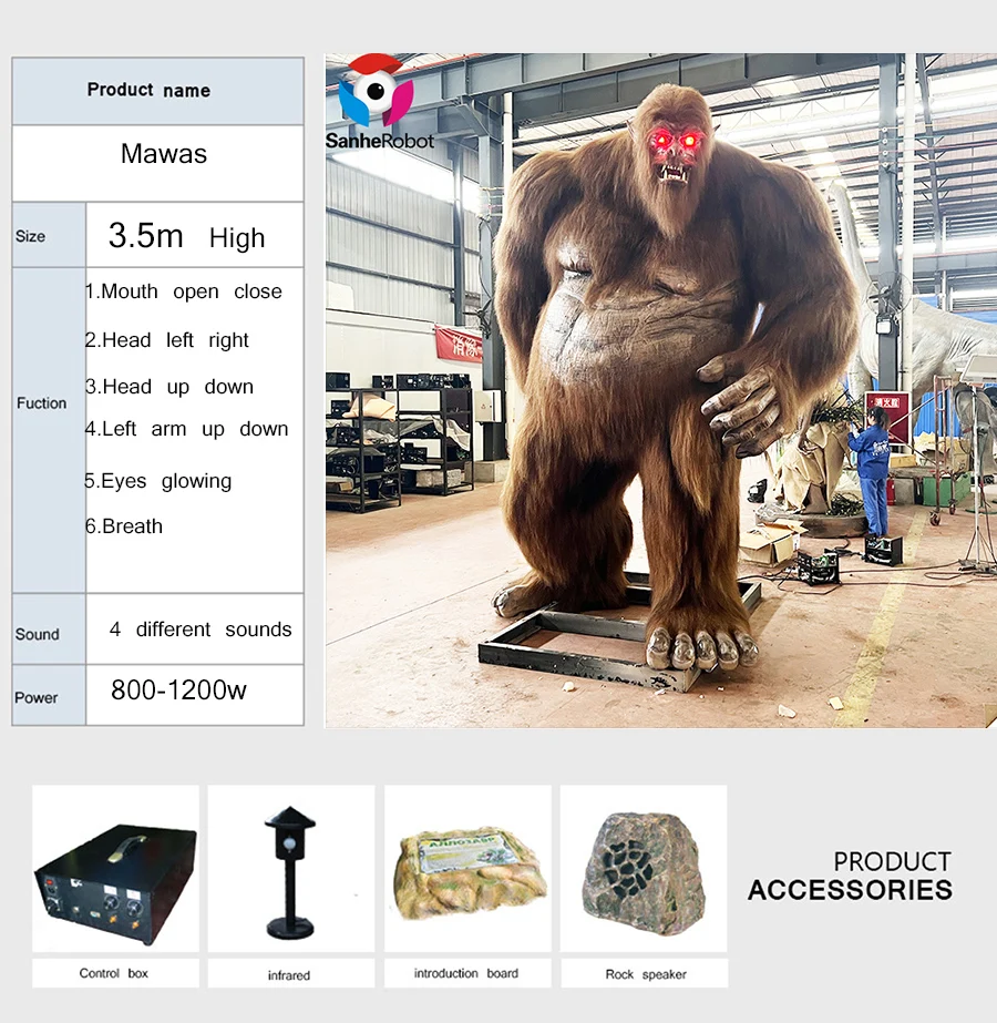 Custom Huge Realistic Animatronic Monster Statue for Kids