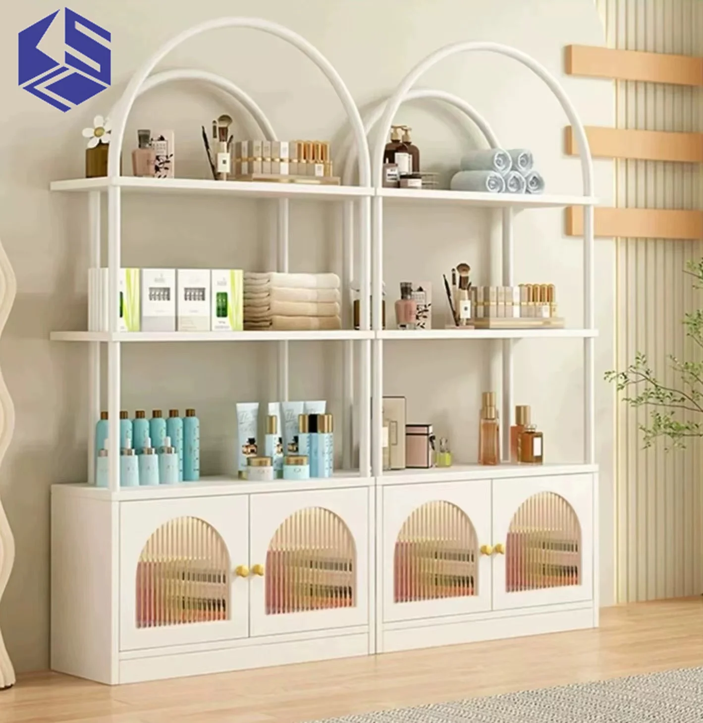 Custom Perfume Design Wood Shelve Shelf Cosmetic Display Racks For ...