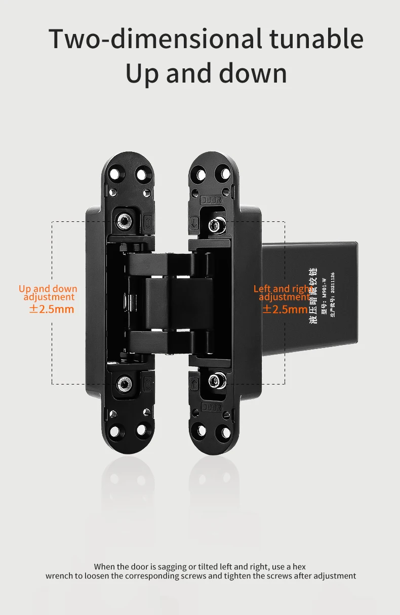 Invisible Door Hinge - Automatic Closing & Adjustable Damping