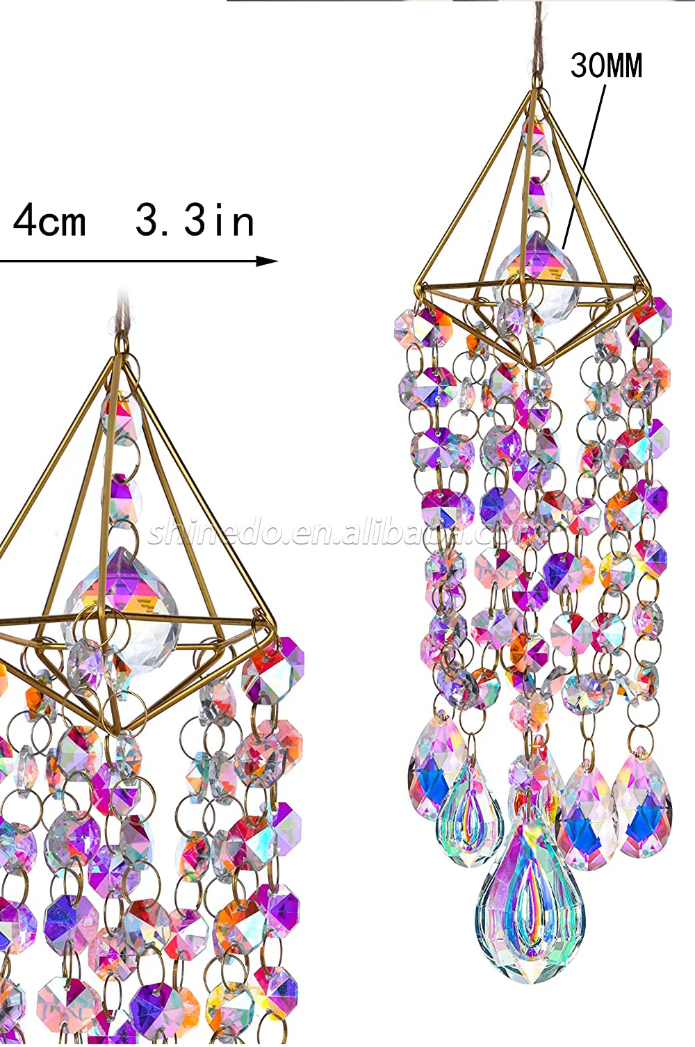 Hanging Crystal Suncatcher Wind Chimes Ball Prism Sun Catcher Rainbow ...