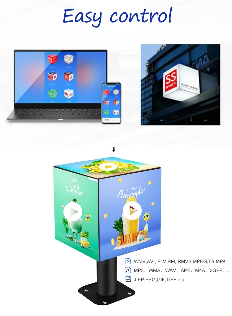 4/5 Faces Outdoor LED Full Color Rubik's Cube Screen P 2.5