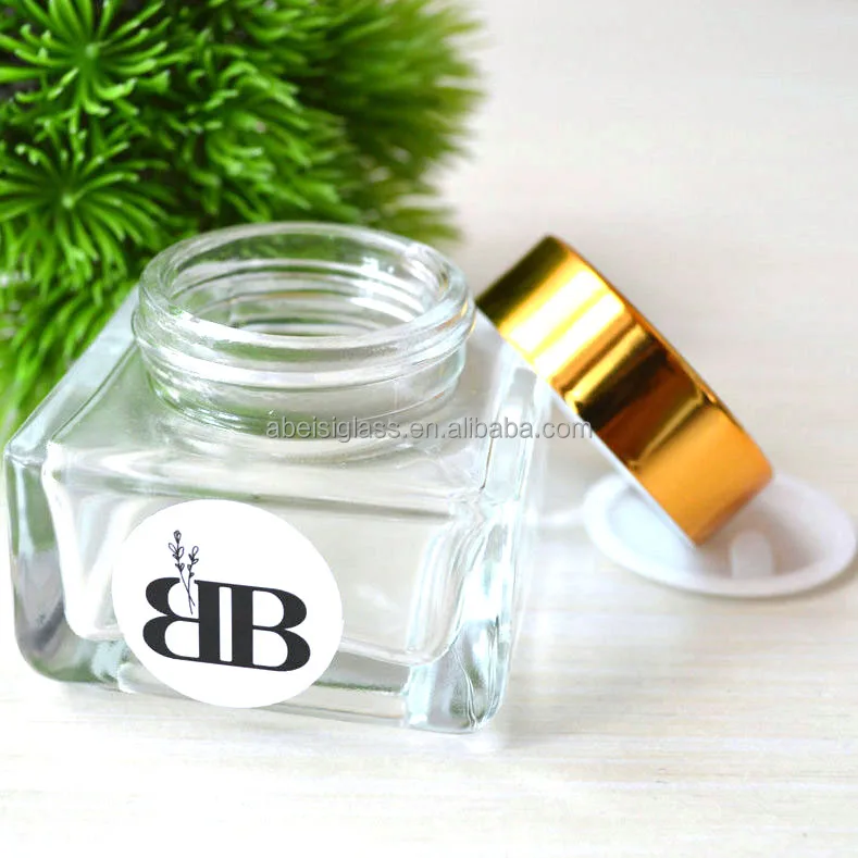 Empty Glass Luxury Oud Arabic Bakhoor Jar - Wide Mouth