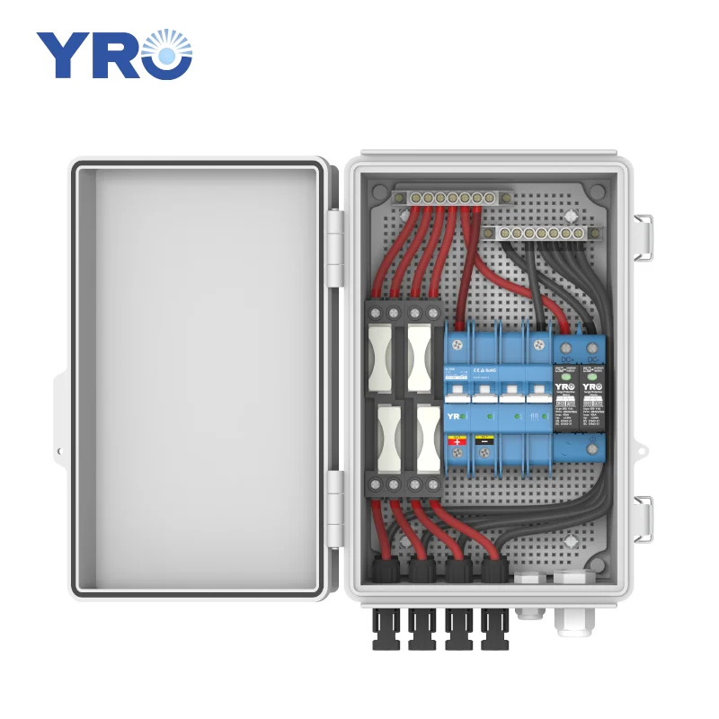 YRO PV combiner box 4 string 1000V 4in 1out IP65 junction box with DC ...