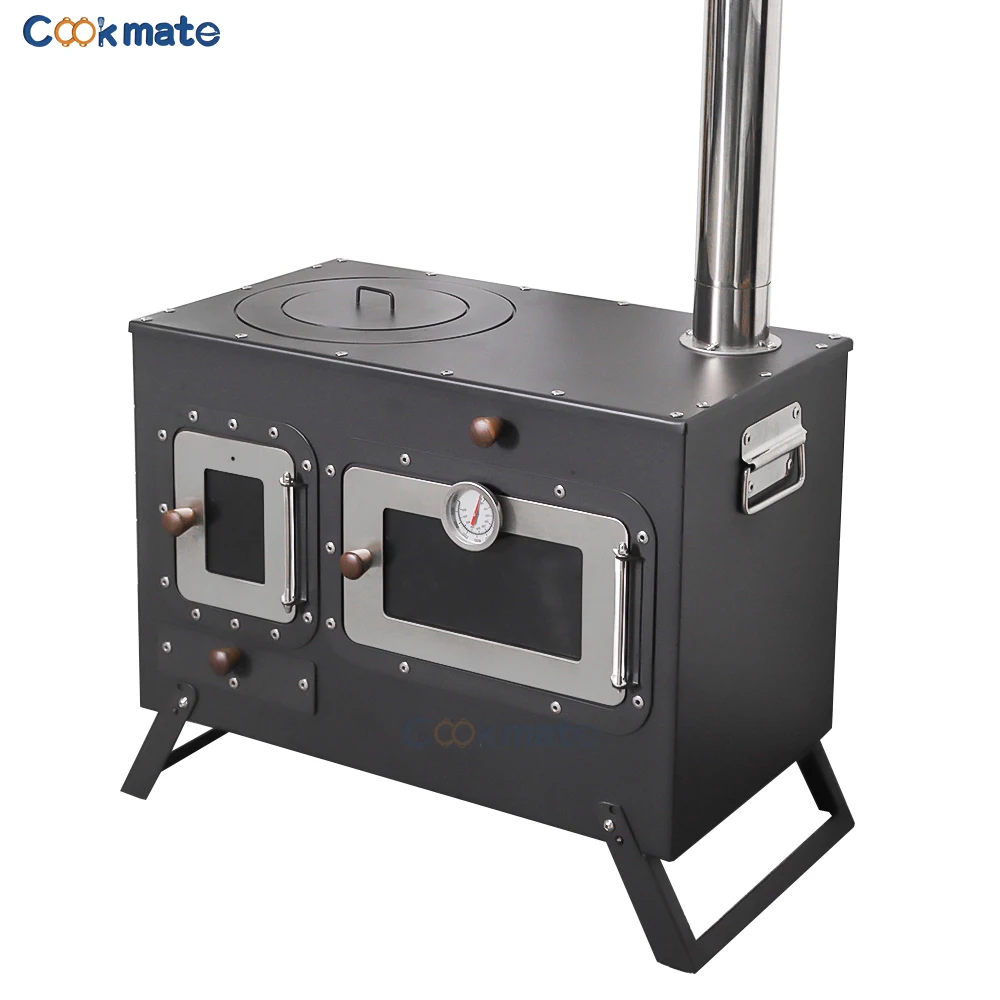 Factory Directly Sale Iron Wood Burning Stove with Oven for Outdoor ...