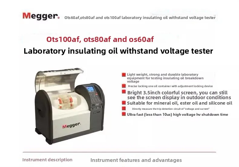 For Megger Ots100Af Ots80Af Ots60A Laboratory Automation Insulation Oil ...