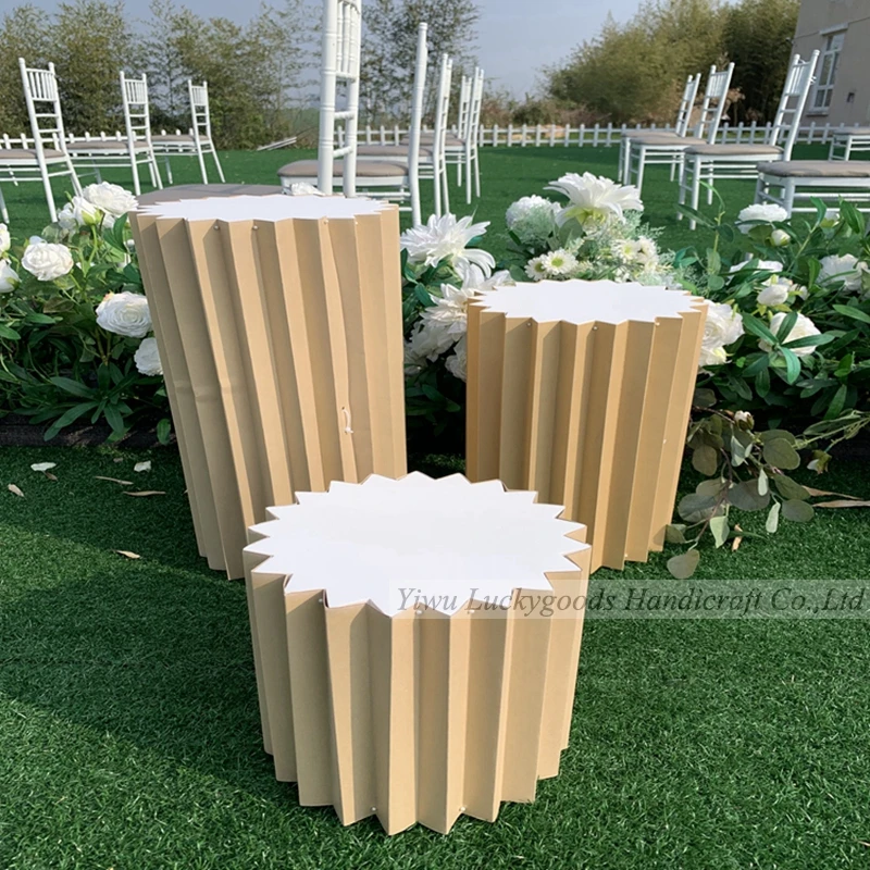 LDJ1119 White Pedestal Stand for Wedding Party Decoration Round Plinth ...
