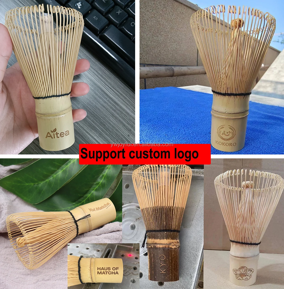 120 Prong Chasen Bamboo Matcha Whisk - Customizable Logo