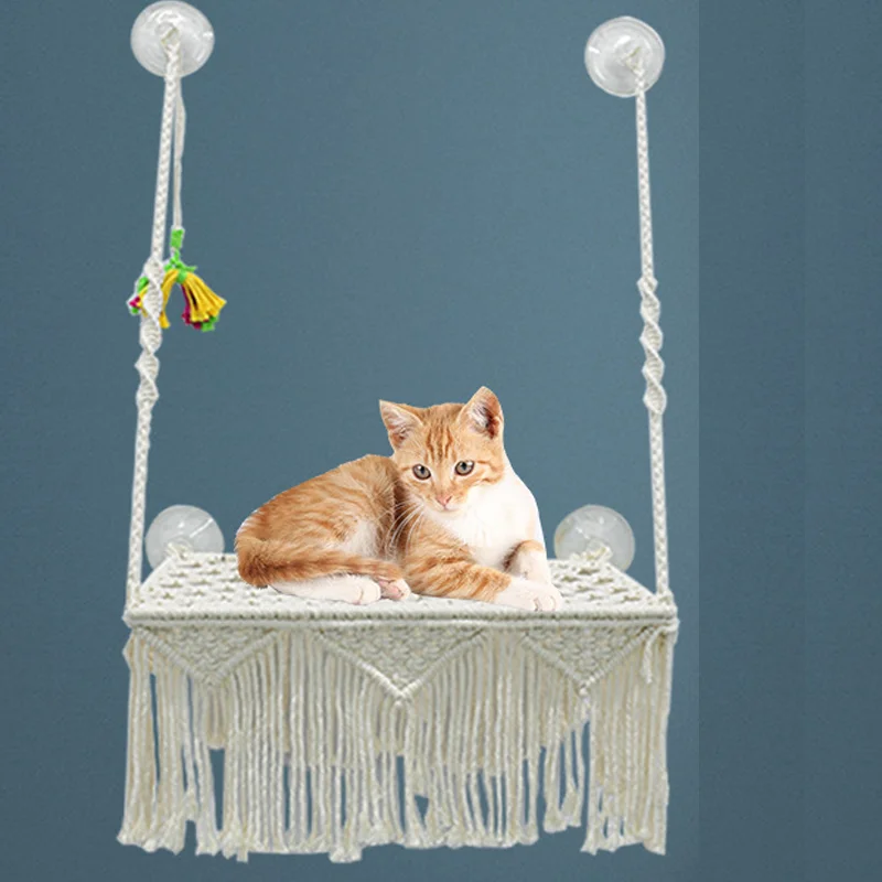 Macrame Boho Dog Cat Hammock Bed Basket Bohemian Handmade Pet Cradle ...
