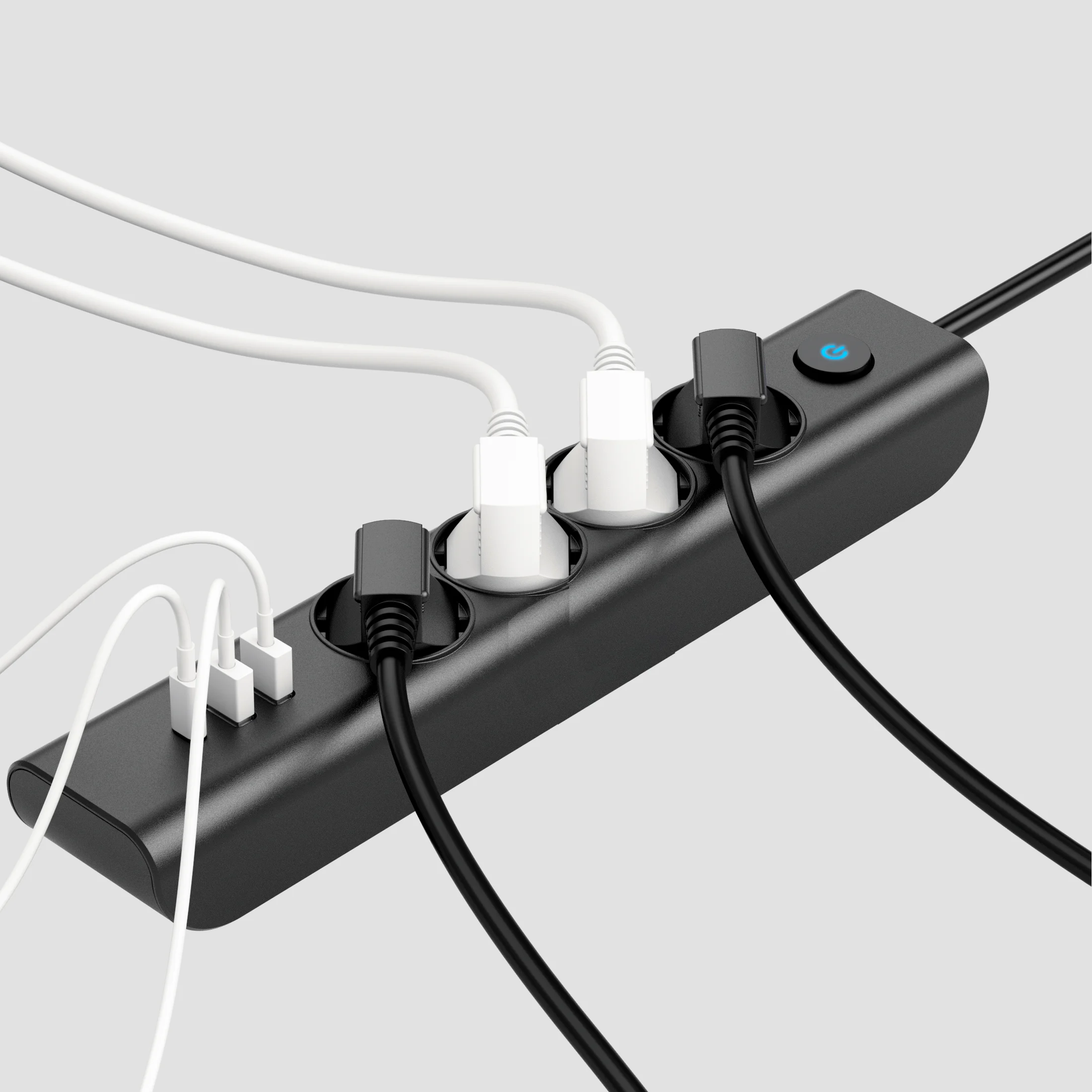 4 Ways 4 Usb+type-c Port Socket Multi Smart Power Strip Multifunction ...