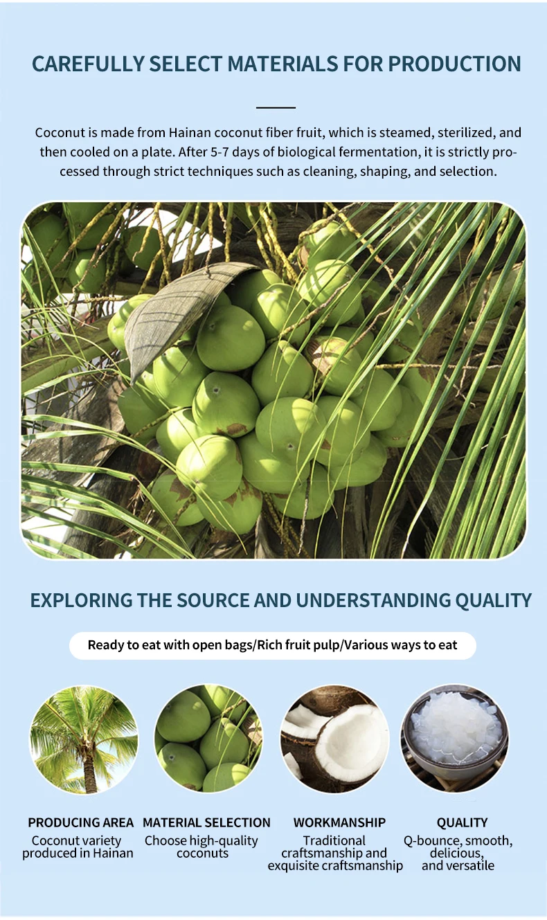 1kg Fruit-flavored Nata De Coco Konjac Jelly Instant Coconut Cube With ...