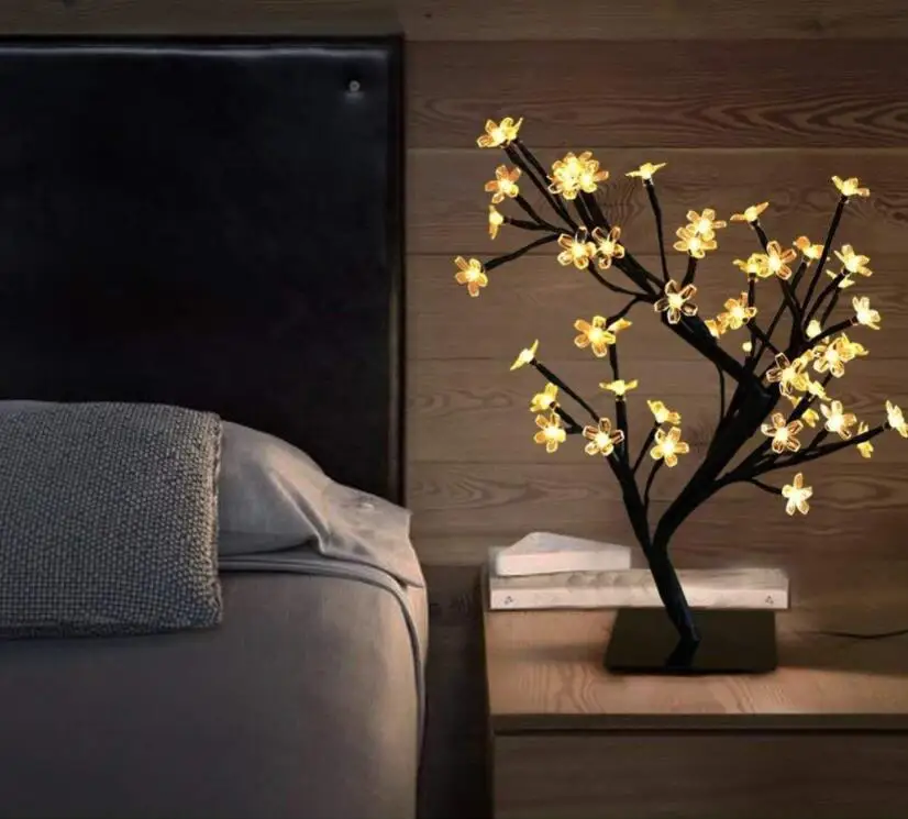 Tabletop Bonsai Artificial Tree With 48 Led Lights Usb Night Light Led ...