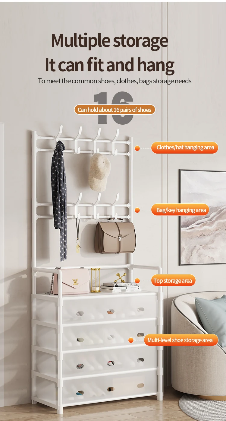 5-tier Coat Rack and Shoe Storage for Entryway & Living Room