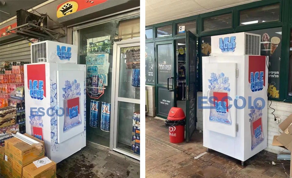 200 Bags Ice Merchandiser Outdoor Gas Station Single-Door Ice Cooler ...