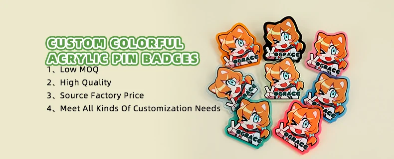 Custom Translucent Colorful Acrylic Pins - Perfect Promotions