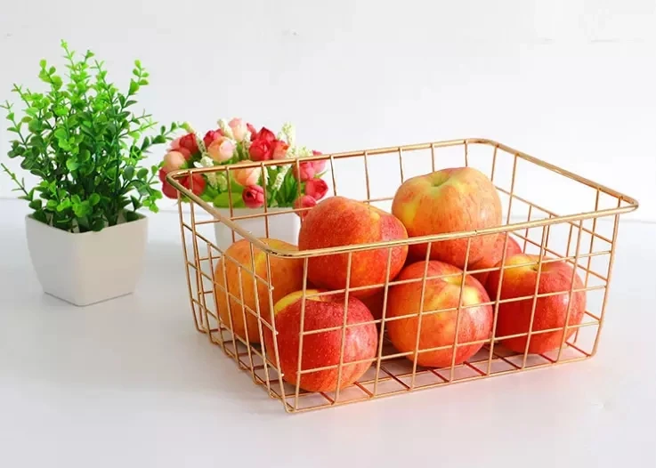 Stainless Steel Storage Woven Net Basket Rustic-Style Tote Basket for ...