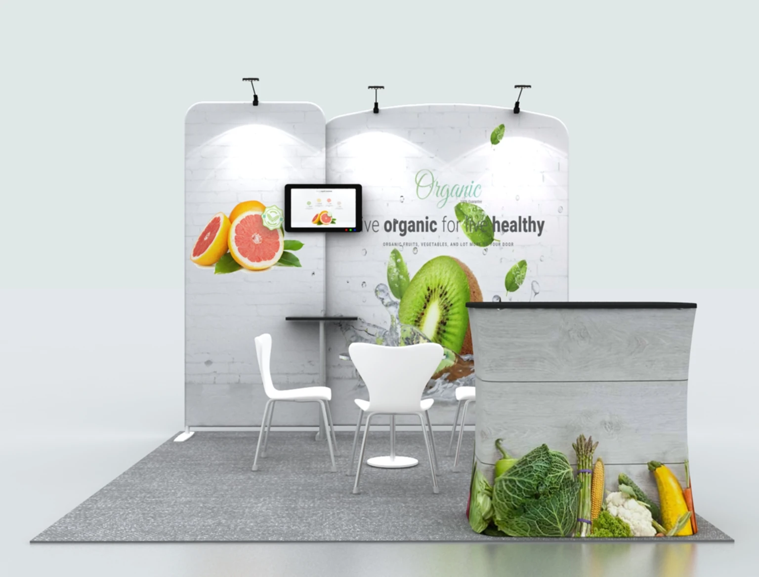 10x10ft 3x3m Trade Show Booth Shelf Display Backdrop Banner Stand ...