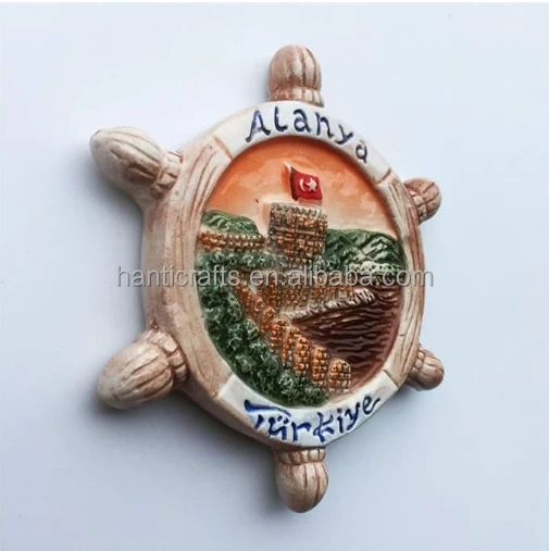 Resin 3d Rudder Shape Alanya Turkey Refrigerator Magnet Hand Drawn ...