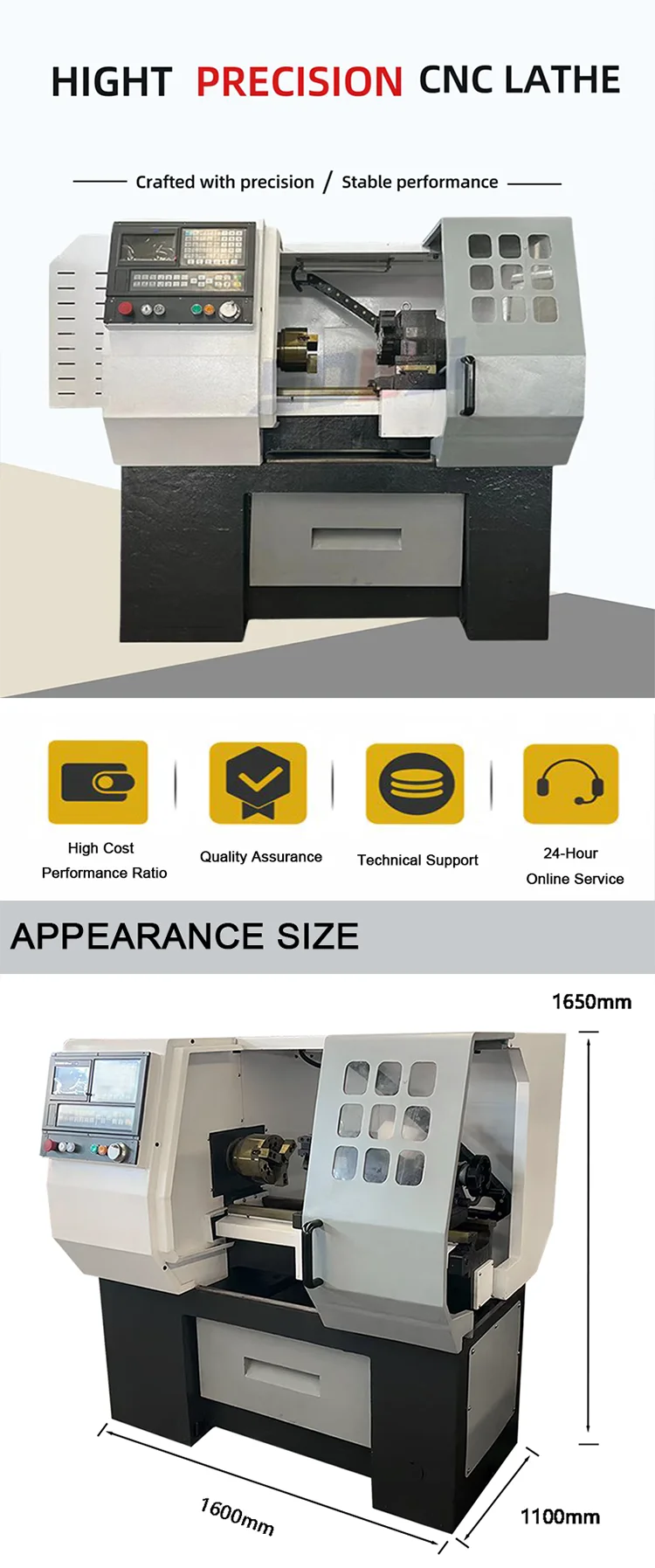 Bench Top CNC Lathe GSK Mini CNC Lathe Machine Torno Metal CK0640