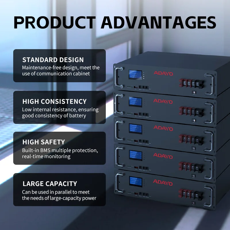 ADAYO 5.12kwh Stacked Lifepo4 Battery Pack for Solar Power