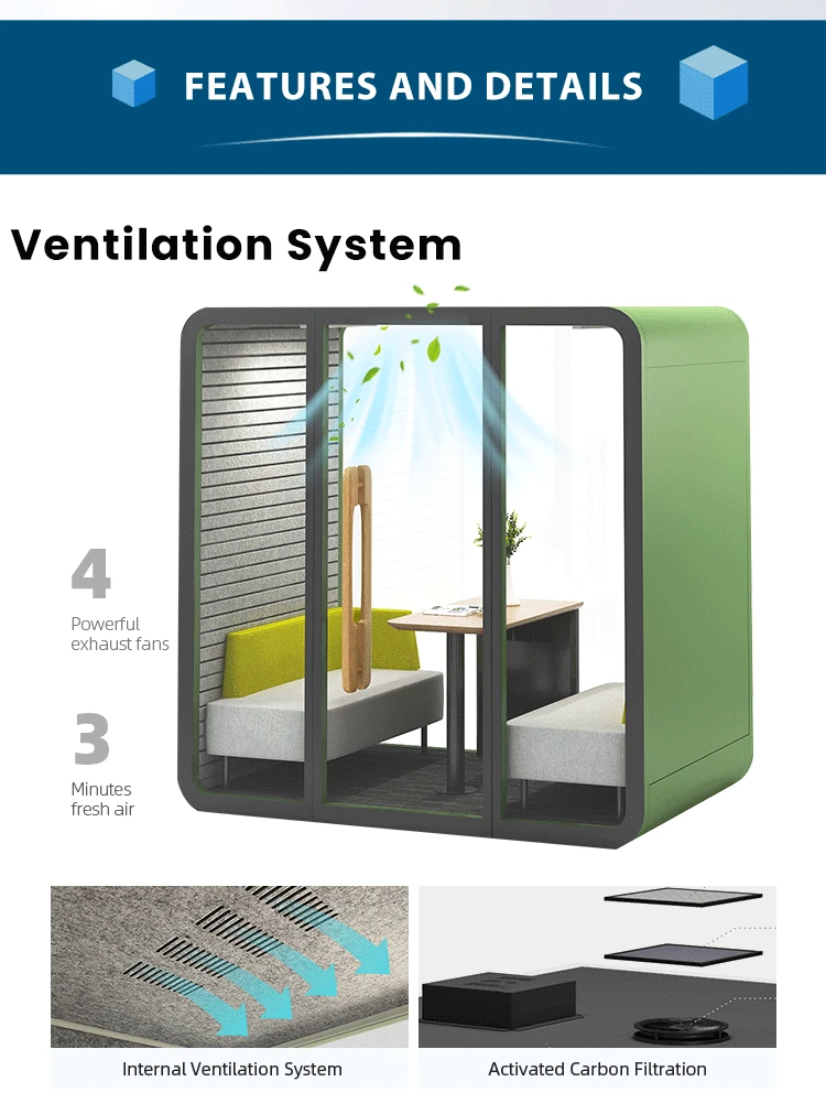 Multifunction Soundproof Office Phone Booth Portable Acoustic Meeting ...