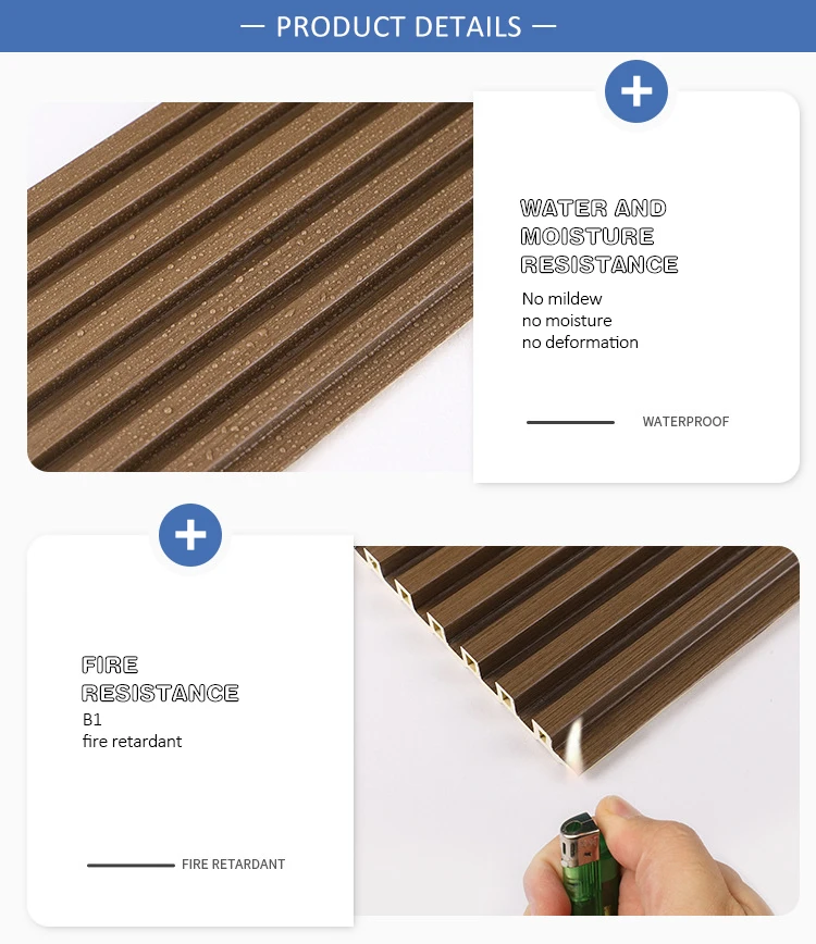 Pvc Wpc Indoor Wall Panels Cladding Wall Fluted Wall Panel Wood Plastic ...