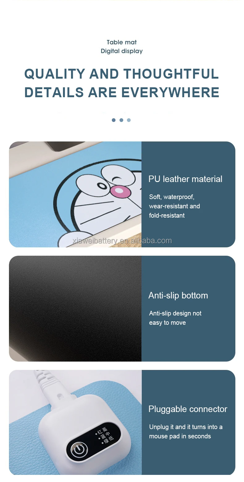 Heated Mouse Pad Warm Desk Pad Keyboard Mat Electric Heating Desk Pad ...