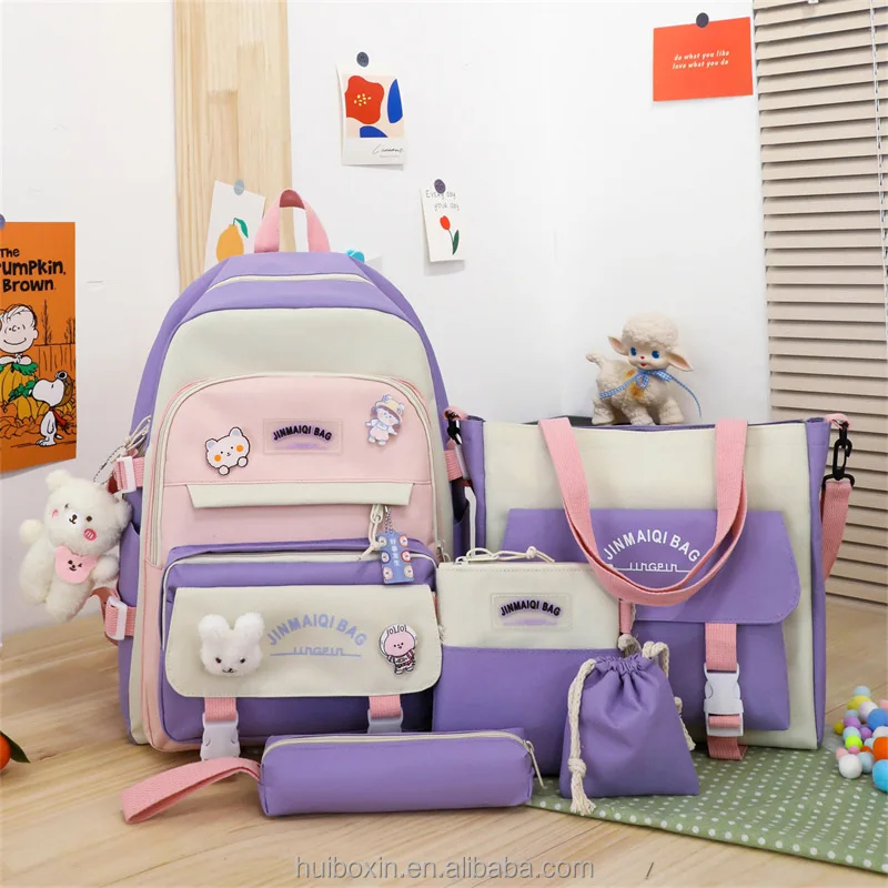 Value Set 5-piece-set Shoulder Bag Pencil Bag Backpack Junior High ...