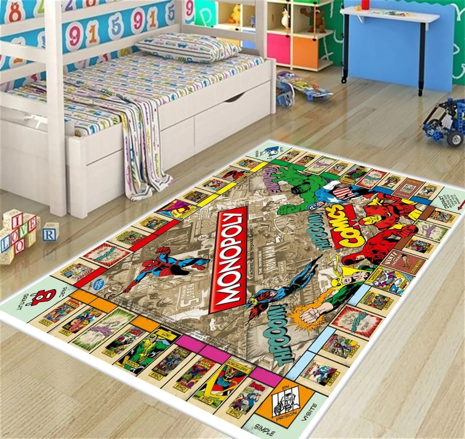 Teppich Kids Bedroom Monopoly Rug Children Superhero Pattern Hulk ...