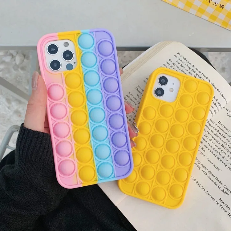 Push Pops Bubble Fidget Toys Silicone Phone Protection Case For Iphone ...