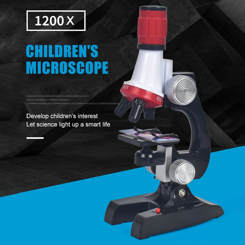 LED 100/400/1200X Microscope Kit - Educational Toy for Kids