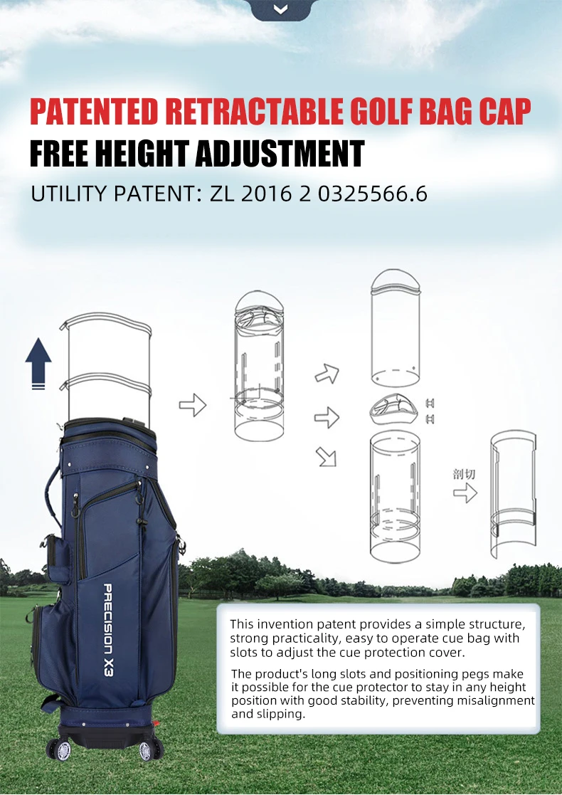 PGM QB062 Wheeled Golf Bag - Travel in Style and Comfort