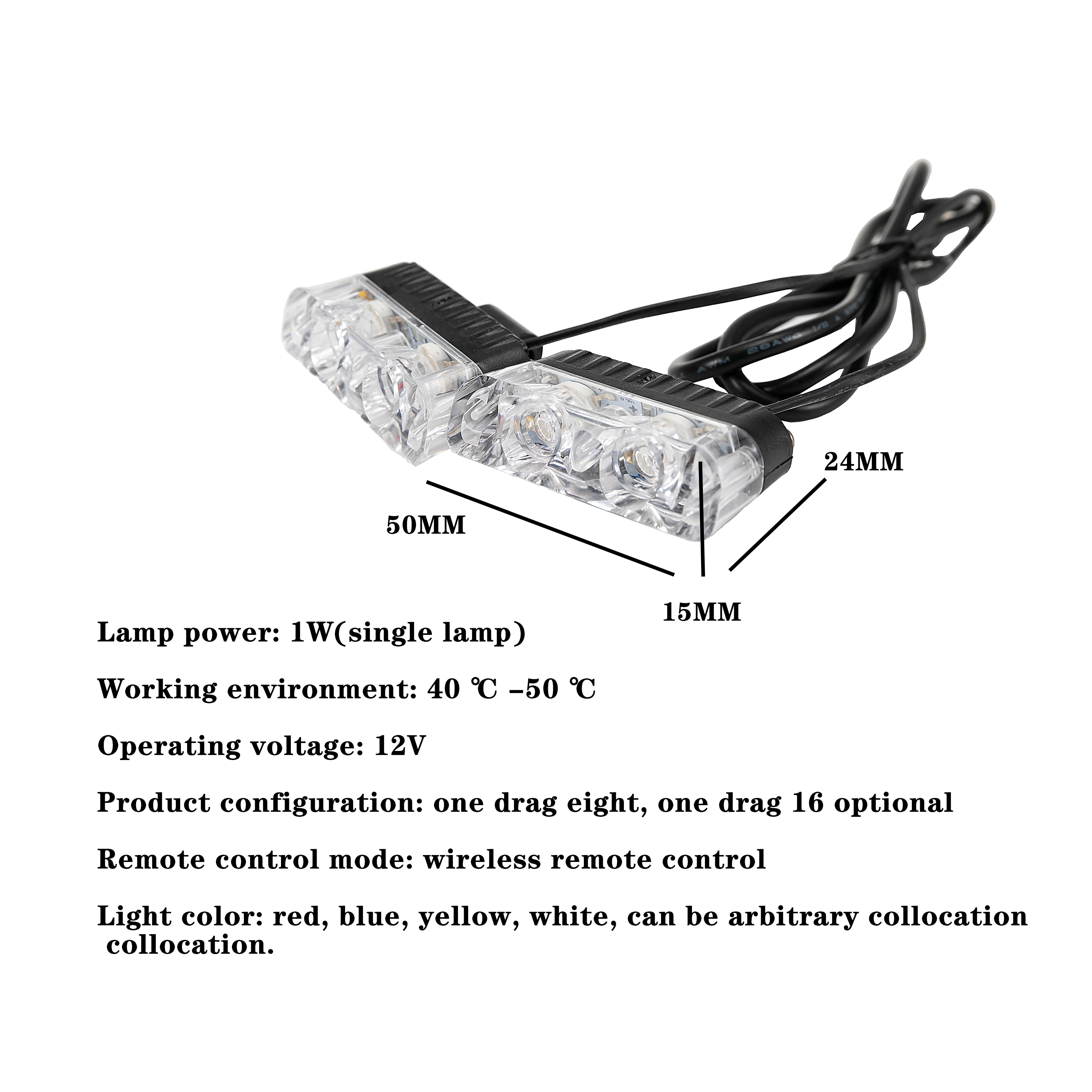 2 LED High Bright Car External LED Warning Light Surface Mounting ...