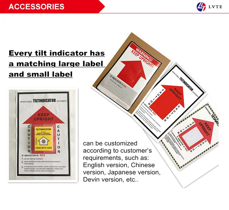 Leaning Label : Tilt Tip Tell Indicator Sensor Sticker for Tilt Monitor ...