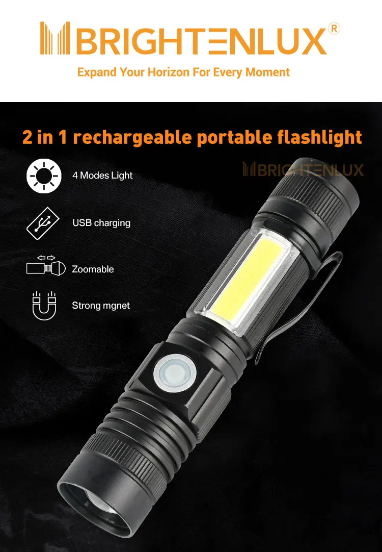 Super Bright Linterna Strong Torch Light Pocket Zoom Led Flashlight ...